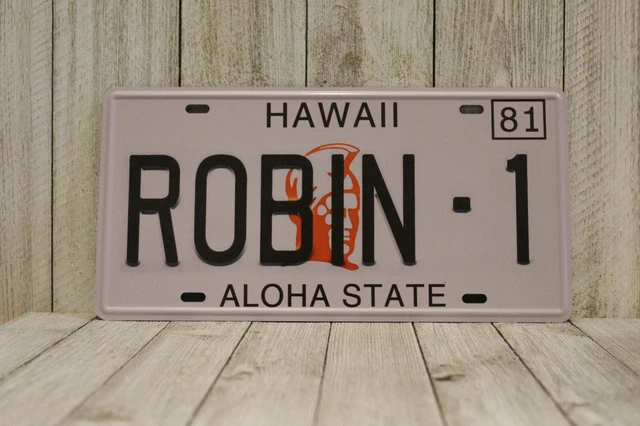 MAGNUM PI ROBIN-1 Hawaii Replica License Plate Tin Sign Poster Garage ...