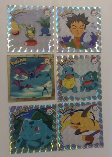6X POKEMON BROCK Zubat Squirtle Bulbasaur Raichu Stickers Artbox ...
