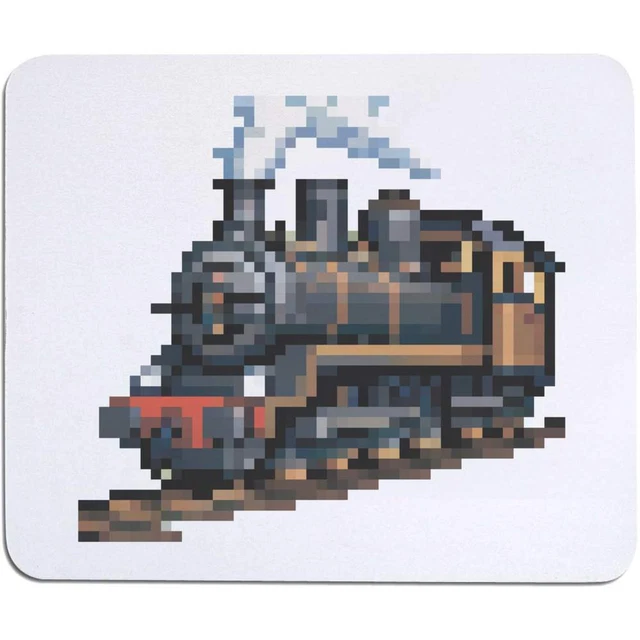 'STEAM-POWERED LOCOMOTIVE TRAIN Pixel Art ' Mouse Mat / Desk Pad ...