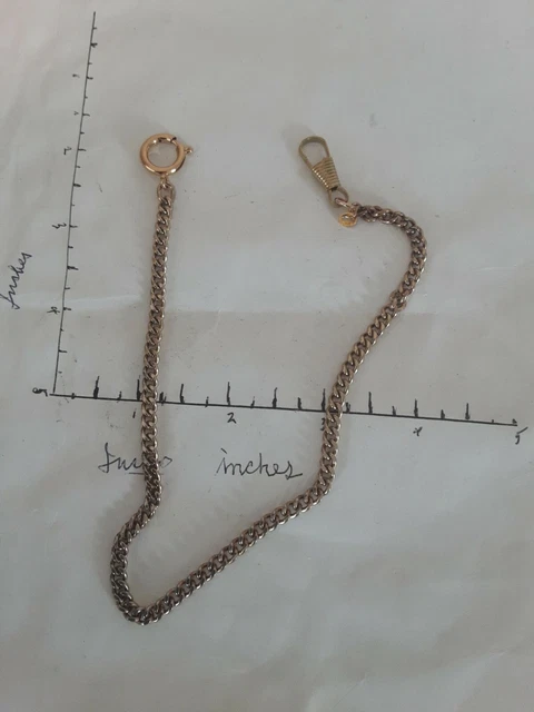 VINTAGE POCKET WATCH chain,18k gold filled chain, stamped,12in,,sold as ...