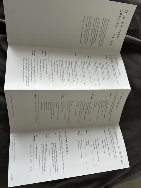 BRITISH AIRWAYS CLUB World Menu. LHR-JFK April 2025 £2.22 - PicClick UK