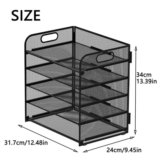 METAL PAPER SORTER Rack Foldable File Organizer Shelf A4 File Holder ...