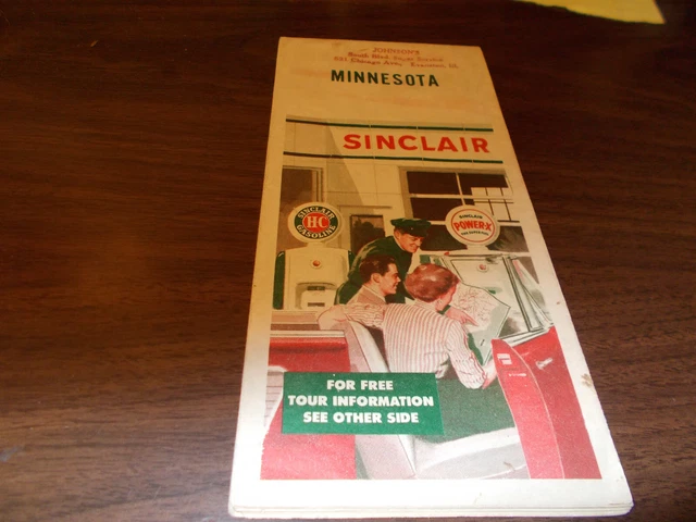 1954 SINCLAIR MINNESOTA Vintage Road Map $26.30 - PicClick AU