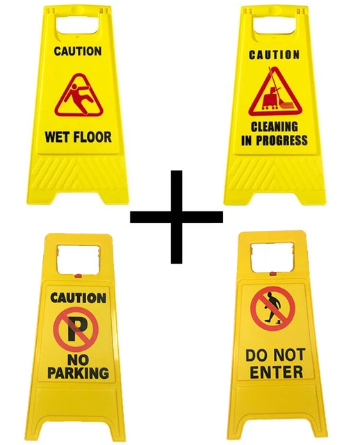 PROFESSIONAL CAUTION WET Floor Sign A-Frame No Parking Warning Hazard ...