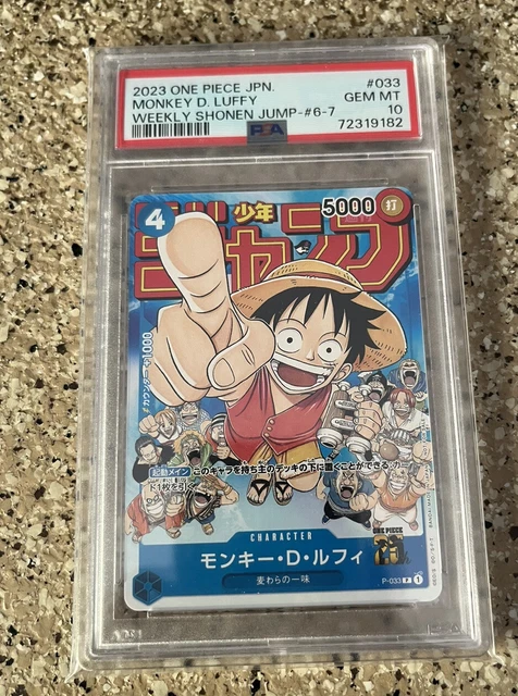 ONE PIECE CCG PSA 10 Monkey D. Luffy P-033 PROMO Jump ONE PIECE CARD GAME Jap EUR 49,08 ...