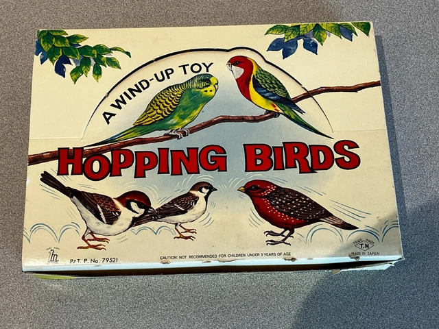VINTAGE MIKUNI HOPPING Birds Wind-Up Toys Box of 12 Japan NOS Tin Toy £ ...