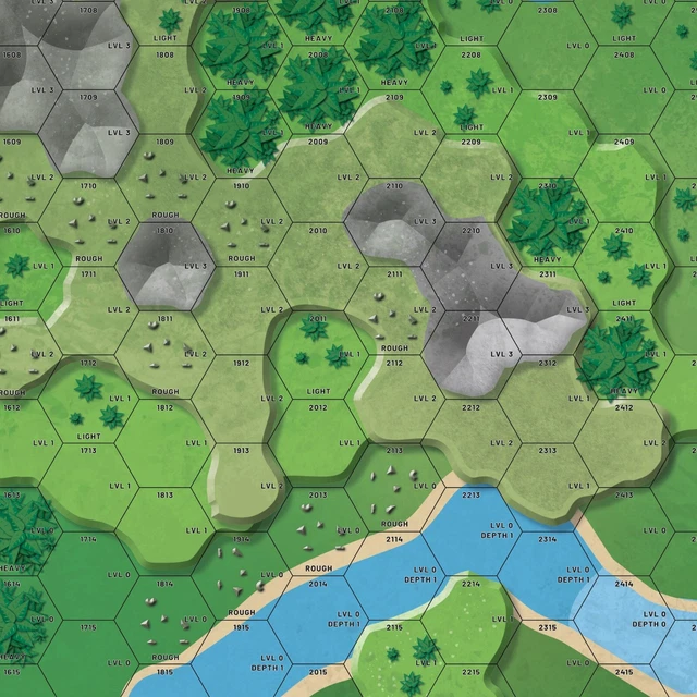 KARTE FÜR BATTLETECH - Play Mat - Battle Map - Hex Map XL - "Two River ...