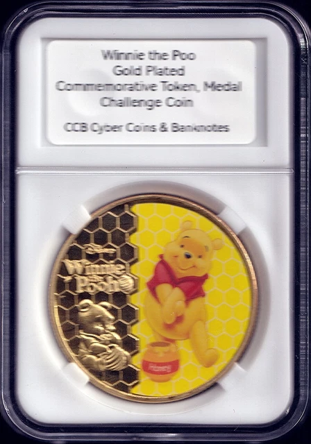 WINNIE THE POOH "Pooh Bear" Gold Plated Commemorative Token/Medal ...