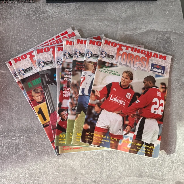 NOTTINGHAM FOREST PROGRAMMES - Season 1994-95 - Volume 27 No’s 5-7, 9 ...
