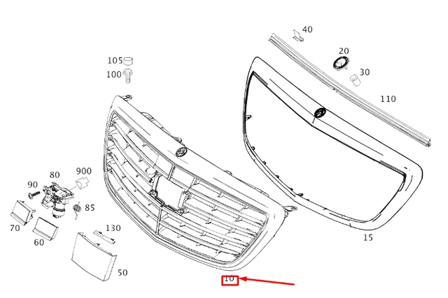GRILLE DE RADIATEUR MERCEDES-BENZ S W222 A22288022009040 NEUF ORIGINE ...