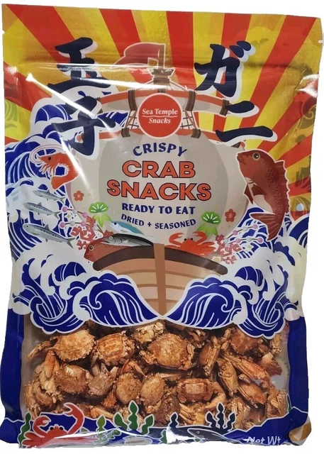 SEA TEMPLE CRISPY Crab Snack Dried & Seasoned Tamagogani Made in Japan ...