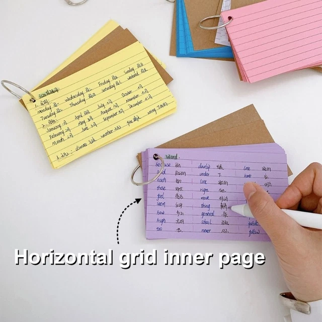 FLASH CARDS REVISIONS Cards Lined Index Cards with Binding Rings for ...