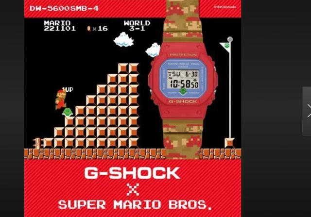 CASIO G-SHOCK SUPER Mario Bros NES Nintendo DW5600SMB-4 Limited Edition ...