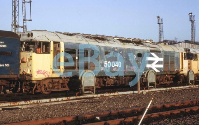 35MM RAILWAY SLIDE of Class 50 50040 @ Laira T&RSMD Copyright to Buyer ...