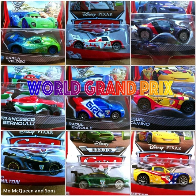 DISNEY PIXAR CARS 2 WORLD GRAND PRIX RACERS BUNDLE of 9 diecast JEFF ...