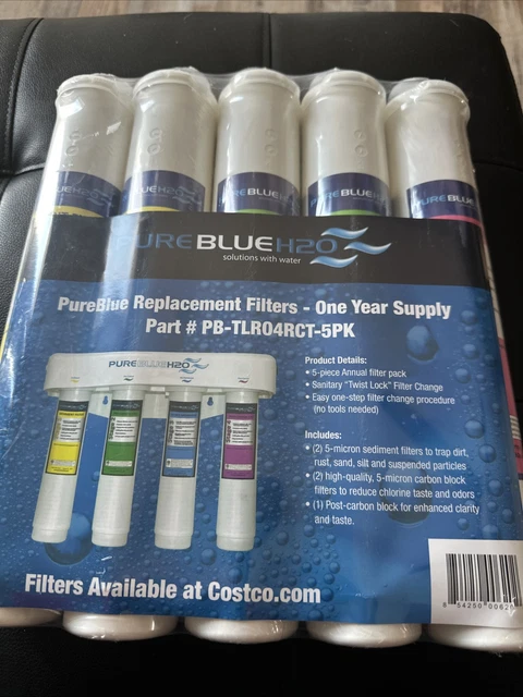 PURE BLUE H2O 5PC Reverse Osmosis Filter System Replacement Filters ...