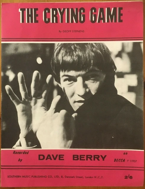 VINTAGE SHEET MUSIC 1964 - Dave Berry "The Crying Game" £8.50 - PicClick UK
