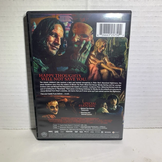 PETER PAN’S NEVERLAND Nightmare DVD (2025) Horror Scream Factory - Like ...
