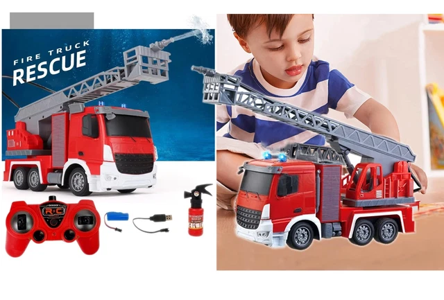 REMOTE CONTROL FIRE Truck Radio Control Kids Lights & Water Truck ...