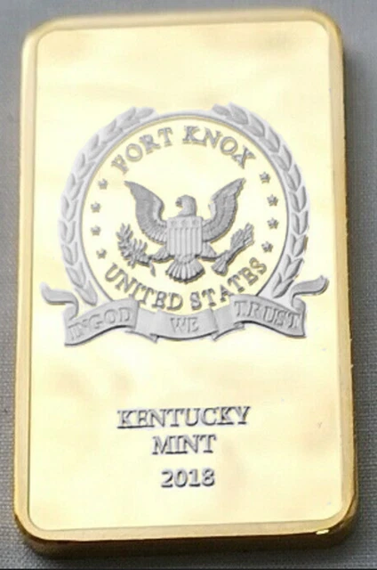 FORT KNOX GOLD Silver Bar Donald Trump Signature US Mint Americana ...