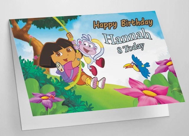 PERSONALISED DORA THE Explorer Birthday Card Change Name and Age £2.00 ...