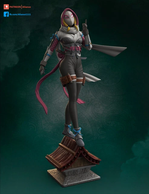 SPIDER GWEN, NINJA Concept, 3D Druck, Miniature, Fan Art, Pin-Up Figur ...
