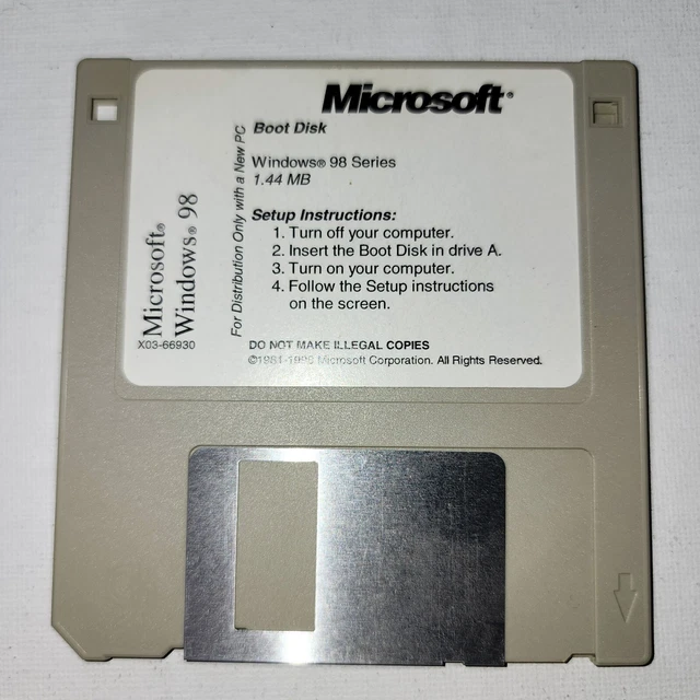 MICROSOFT WINDOWS 95 Boot Disk Vintage £18.95 - PicClick UK