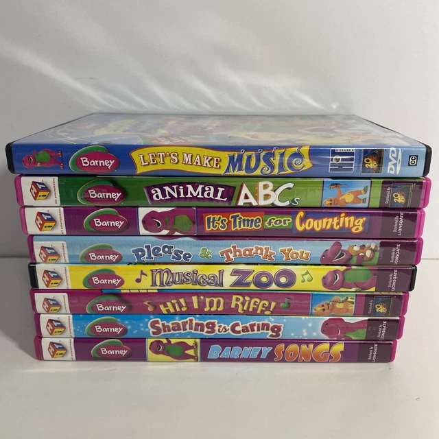 BARNEY DVD LOT of 8 | Let’s Make Music, Animal Abc, It’s Time For ...