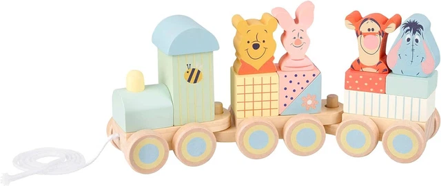 WINNIE THE POOH Official Licensed Wooden Stacking Train Pull Along Toy ...