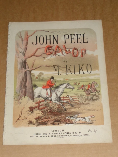 PARTITION VICTORIENNE M.KIKO "John Peel Galop" 1890 EUR 19,81 - PicClick FR