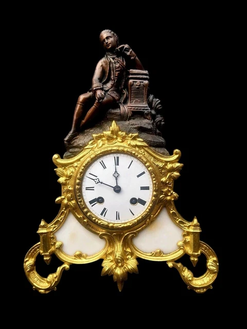 ANTIQUE CLOCK FRENCH Empire Large Bronze Signed Japy Freres Striking ...