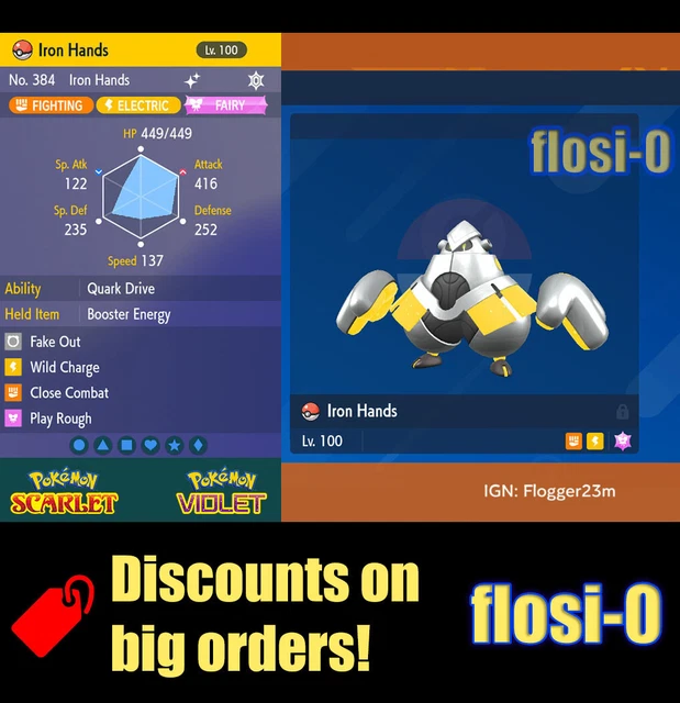 6IV SHINY IRON Hands Hariyama Pokemon Scarlet and Violet £1.90 ...
