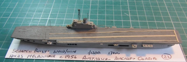 HMAS MELBOURNE AUSTRALIAN AircraftCarrier Scratch Built 1/1200 1/1250 ...