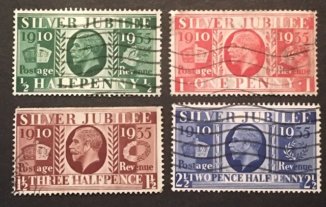 GB KING GEORGE V "Silver Jubilee" 1935 FULL VFU SET x4 Stamps LH £0.99 - PicClick UK
