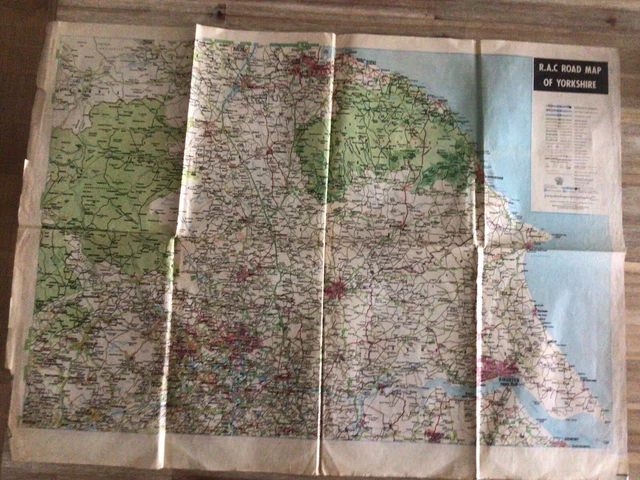 OLD VINTAGE RAC Road Map Of Yorkshire £15.00 - PicClick UK