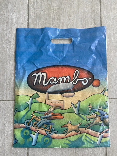 VINTAGE MAMBO PLASTIC Bag AOP All Over Print 90s Carry Takeaway Bag ...