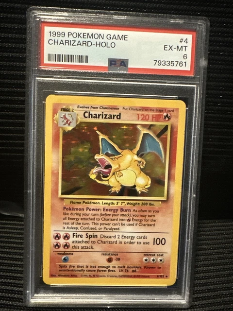 PSA 6 CHARIZARD 4/102 1999 Jeu Base Set Illimité Holo EUR 184,80 ...