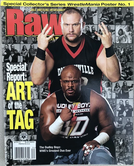 WWE RAW MAGAZINE, SEPTEMBER 2003, THE DUDLEY BOYZ Photo Cover, HULK ...