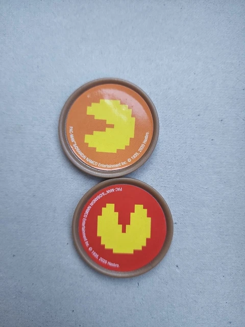 GENUINE MONOPOLY ARCADE PAC-MAN - Replacement Arcade Coins x 2. Orange ...