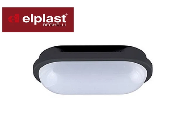 ELPLAST BEGHELLI 75427 Plafoniera GEO LED 20W IP65 Ovale NERA 4000K ...