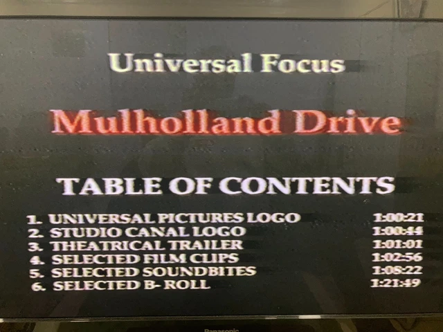 DAVID LYNCH VHS MULHOLLAND DRIVE EPK Naomi Watts Frost Harring press ...