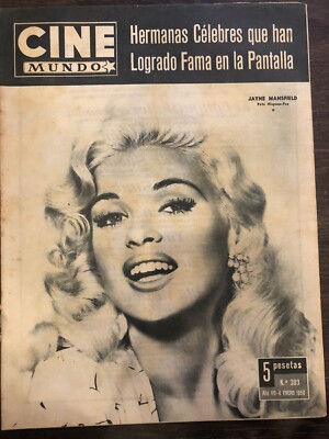 MAGAZINE CINE MUNDO 1958 jayne Mansfield gina lollobrigida kim Novak ...