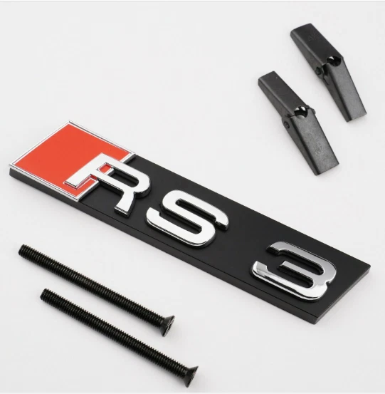 AUDI RS3 LOGO Chrome Front Grill Badge Emblem EUR 52,26 - PicClick FR