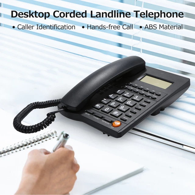 L019-3 DESKTOP WIRED Telephone Home Landline with Caller Identification ...