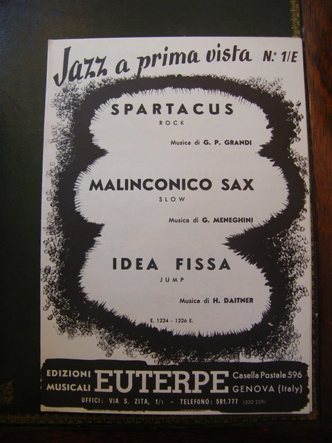 PARTITURA JAZZ A Prima Vista Spartacus Malinconico Sax Idea Fissa ...