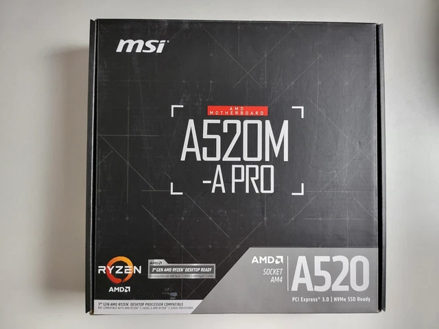 MSI A520M-A PRO Socket AM4 Micro ATX AMD A520 (7C96-001R) Motherboard £ ...