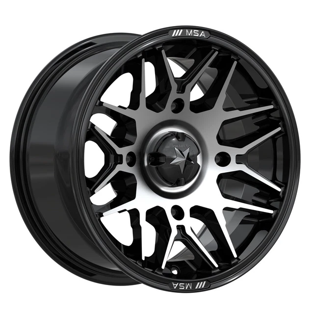 MSA M52 RADAR 15x7 ATV/UTV Wheel - Black/Machined (4/110) +10mm[MA052BD15704010] $289.21 ...
