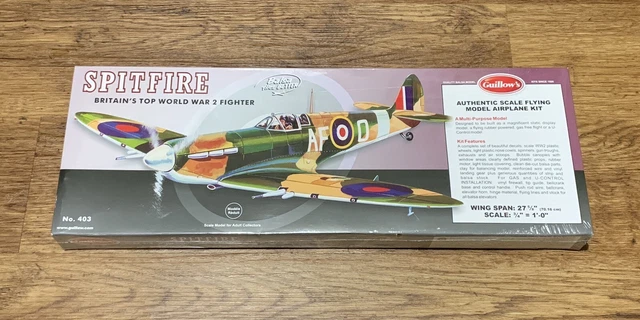 SUPERMARINE SPITFIRE FLYING Model Balsa Aircraft Kit 702mm Wingspan ...