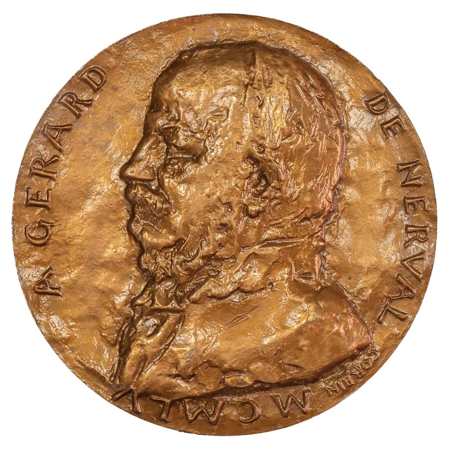 FRANCE MÉDAILLE - Gérard de Nerval écrivain - 1955 - graveur Corbin MDP ...