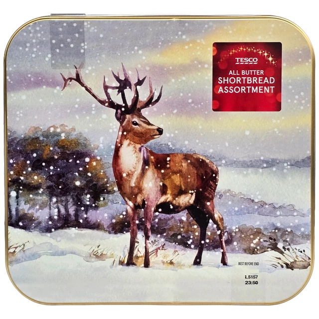 TESCO SHORTBREAD ASSORTMENT Tin 500G, Traditional Tea Time Biscuits £12 ...